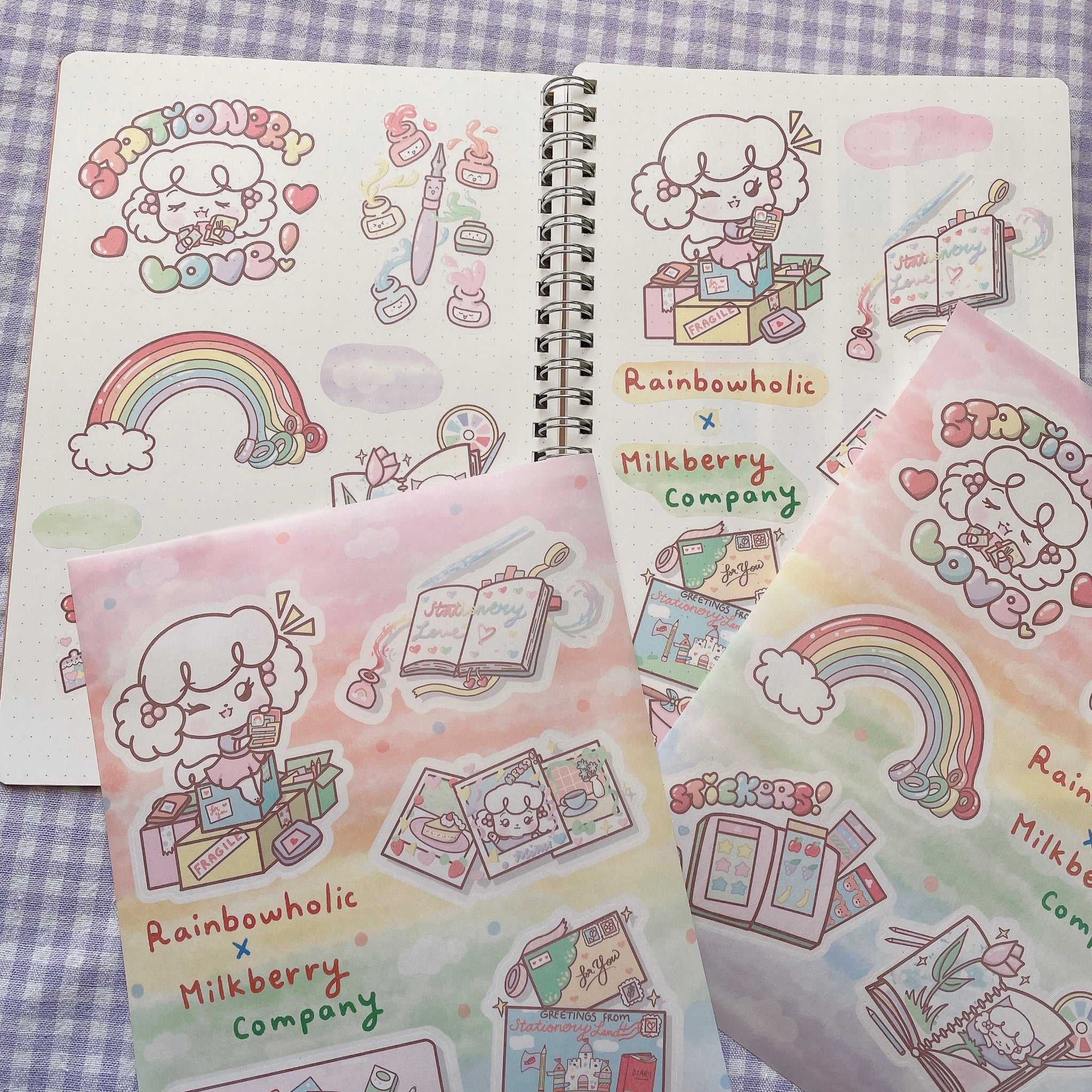 (ST039) Rainbowholic x MilkBerry Company Collaboration Stationery Love – Rainbowholic Shop