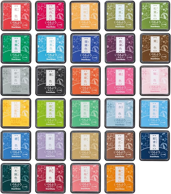 [Pre-order] Shachihata Traditional Japanese Color Stamp Pad Complete S ...