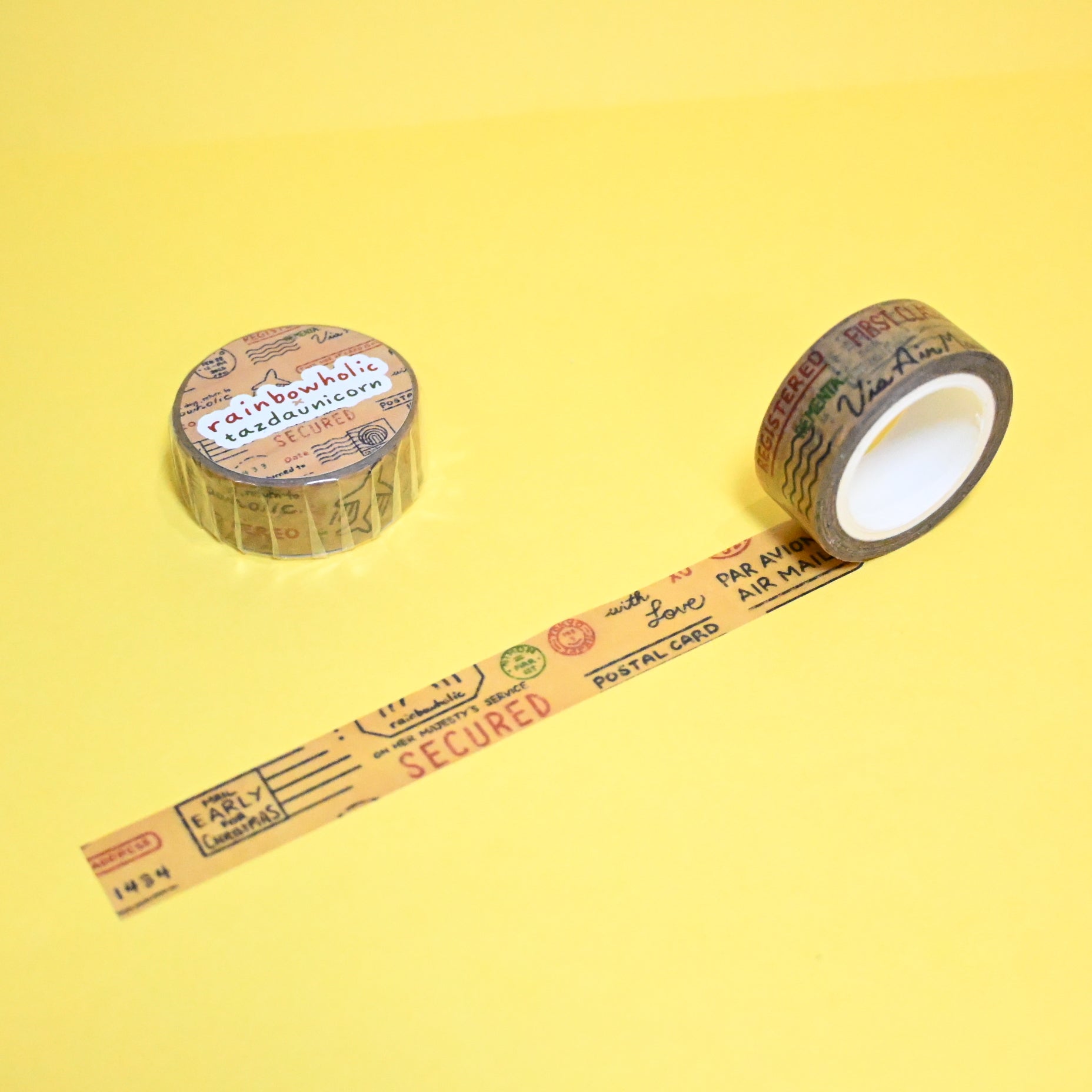 (MT131) Original Rainbowholic x Tazdaunicorn Airmail Stamps Washi Tape ...