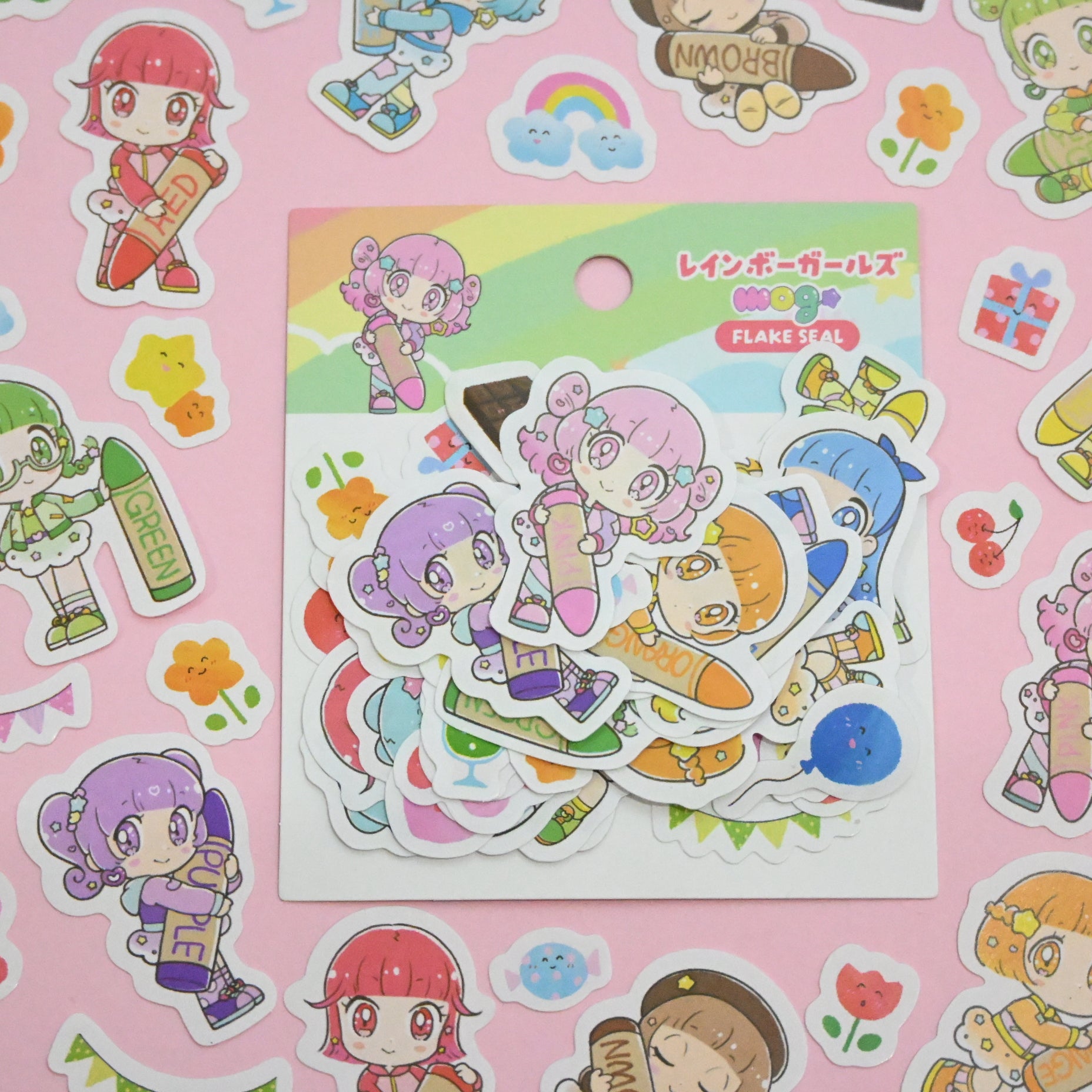 (FS002) Rainbowholic x mog Rainbow Stationery Girls Flake Seal ...