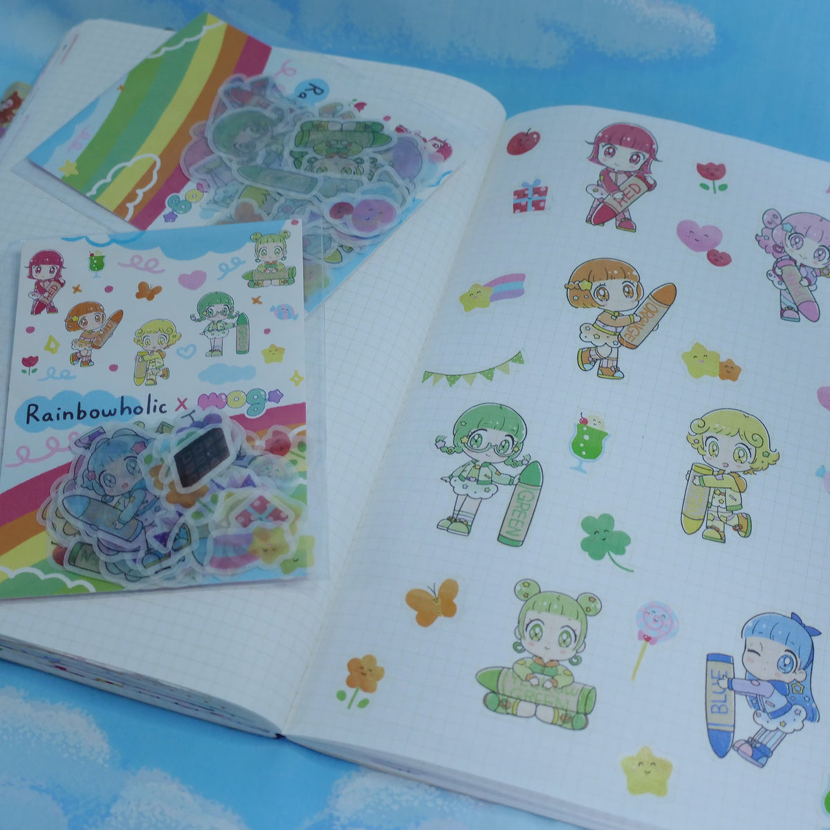 (FS002) Rainbowholic x mog Rainbow Stationery Girls Flake Seal ...